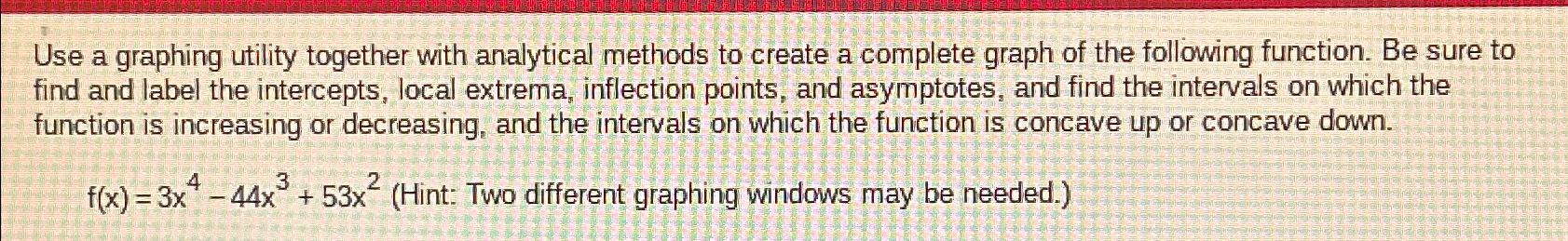 Solved Use a graphing utility together with analytical | Chegg.com