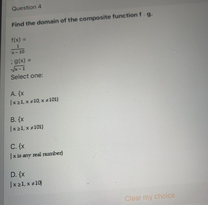 Solved Find the domain of the composite function fg . f(x) = | Chegg.com