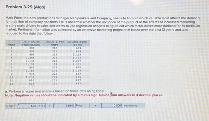 Solved Mark Price, the new productions manager for Speakers | Chegg.com