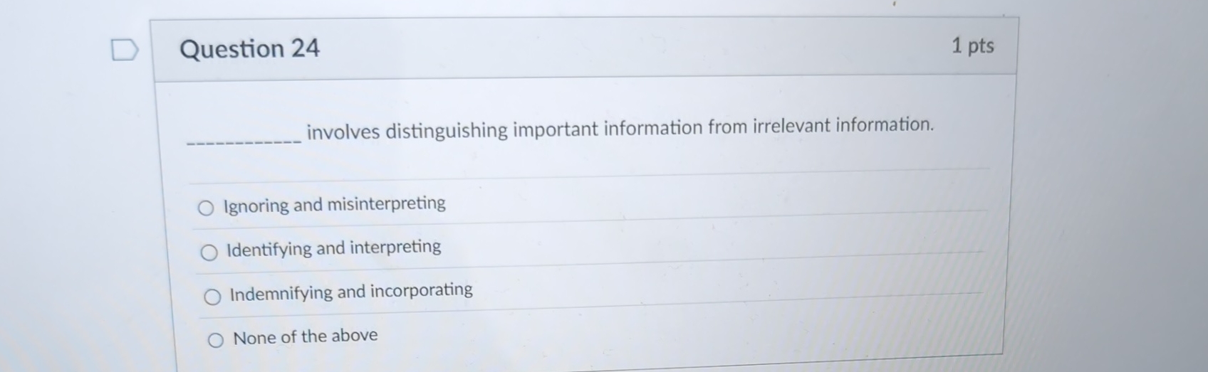 Solved Question 241 ﻿ptsinvolves distinguishing important | Chegg.com