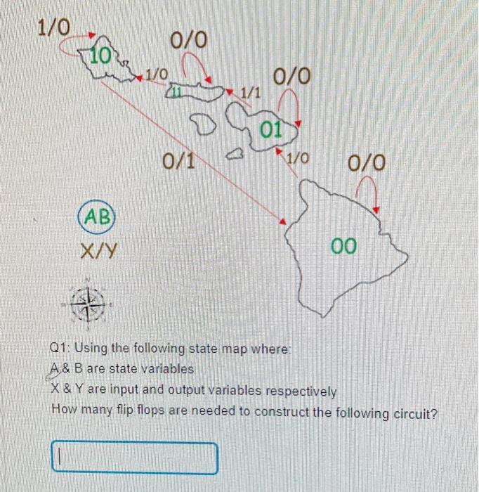 Solved 1/0 FO 0/0 1/0 0/0 1/1 01 0/1 1/0 0/0 AB) X/Y 00 Q1: | Chegg.com