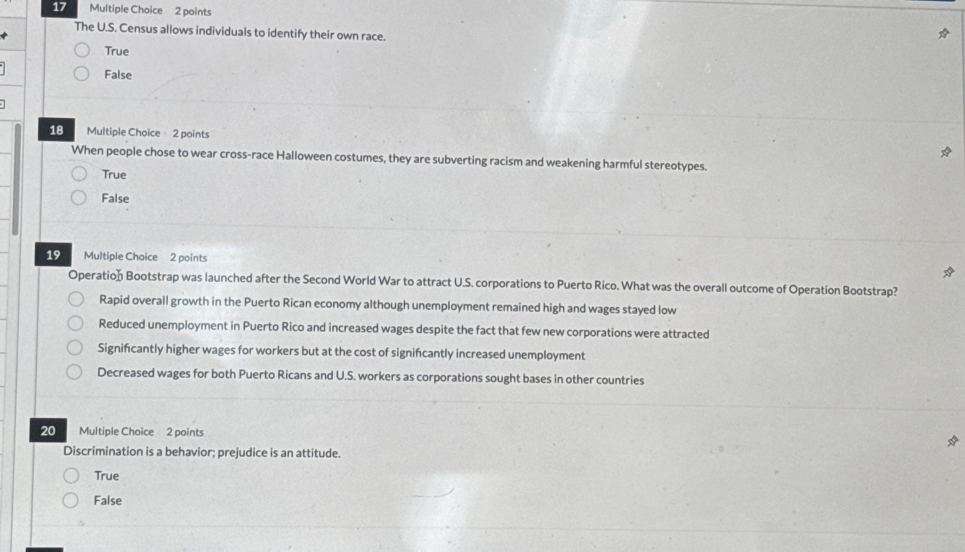 Solved 17 ﻿Multiple Choice2 ﻿pointsThe U.S. ﻿Census allows | Chegg.com