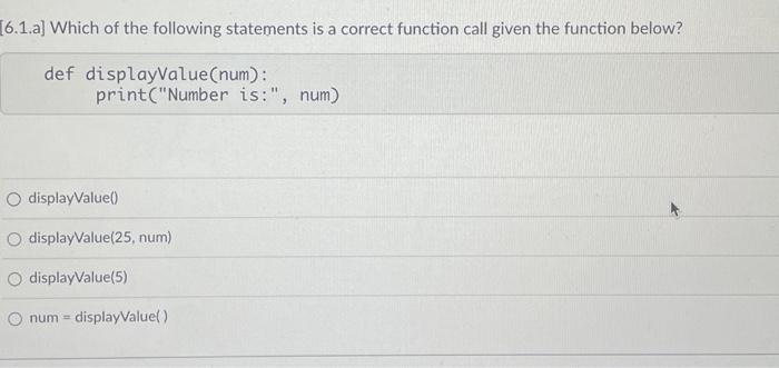 Solved 61a Which Of The Following Statements Is A 