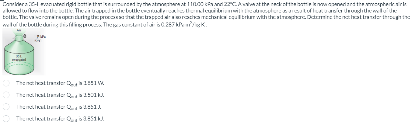 Solved Consider a 35-L ﻿evacuated rigid bottle that is | Chegg.com