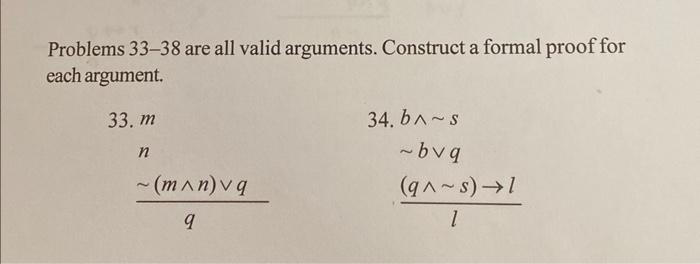 Solved Problems 33−38 Are All Valid Arguments Construct A 
