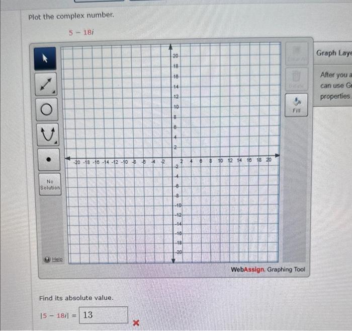 Solved Plot the complex number. 5−18i Find its absolute | Chegg.com