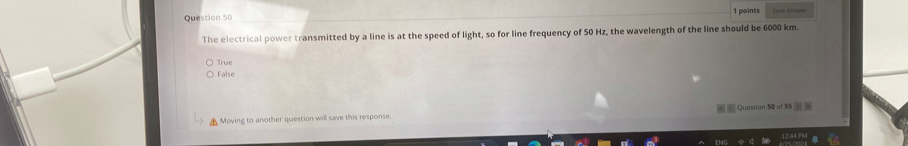 Solved Question 501 ﻿pointsThe electrical power transmitted | Chegg.com