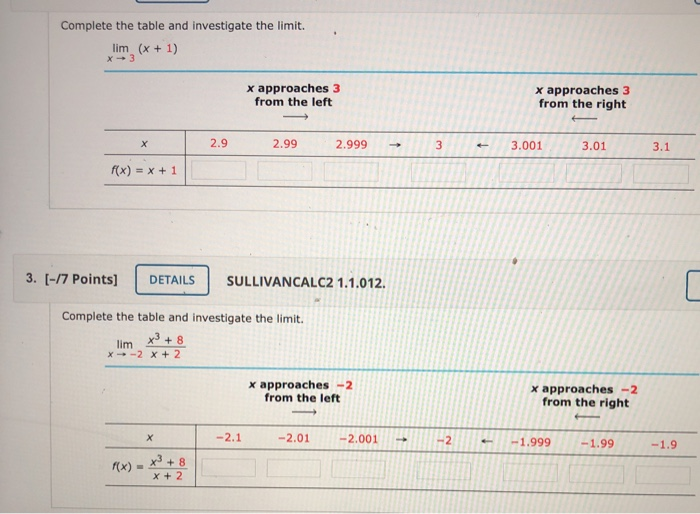 Solved Complete the table and investigate the limit. lim (x | Chegg.com
