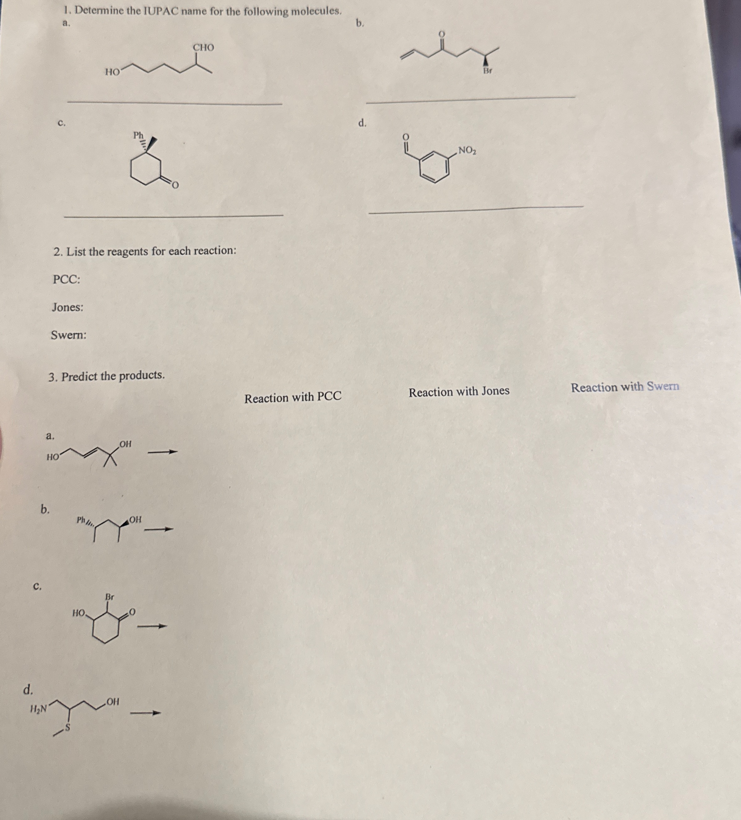 Determine the IUPAC name for the following | Chegg.com