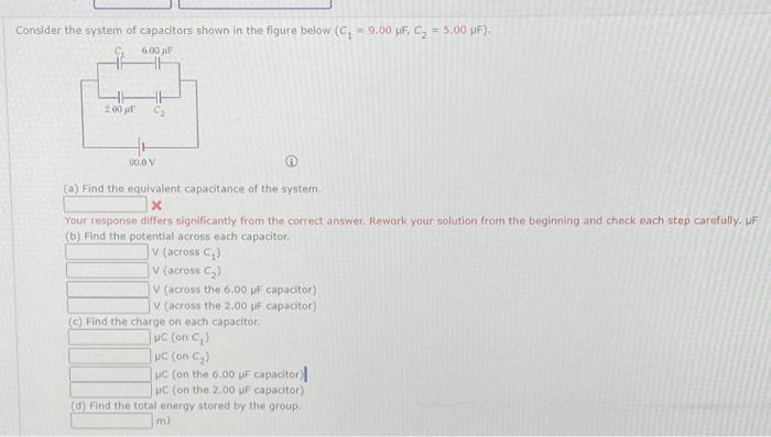 Solved Consider the system of capacitors shown in the figure | Chegg.com