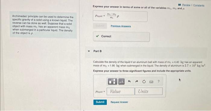 Solved 21 Review I Constants Express your answer in terms of | Chegg.com