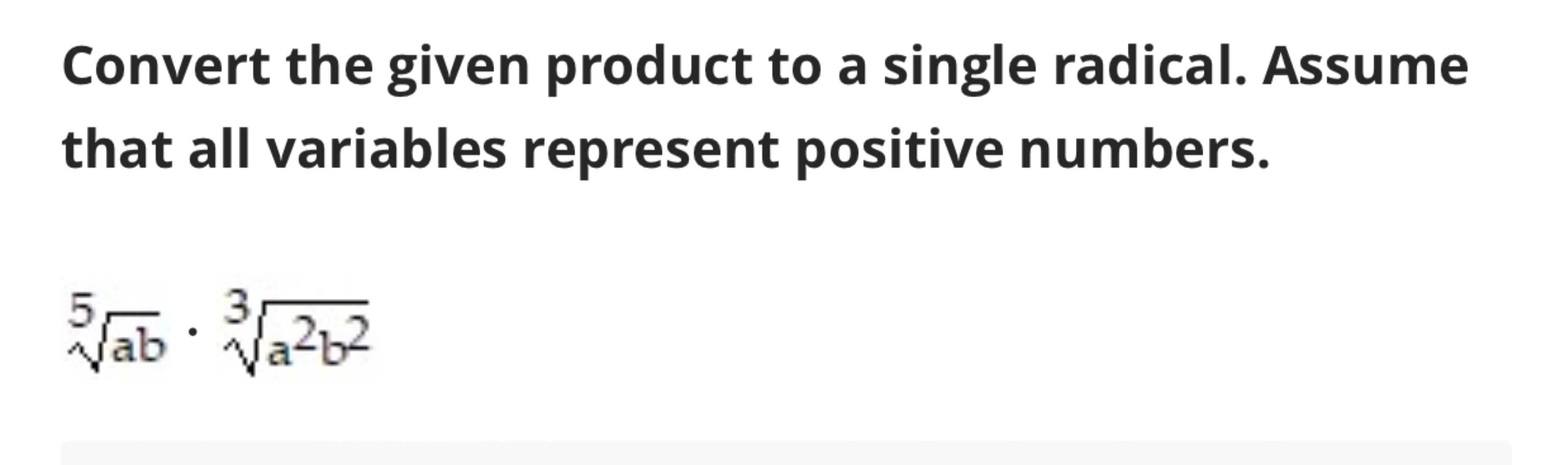 Solved Convert the given product to a single radical. | Chegg.com