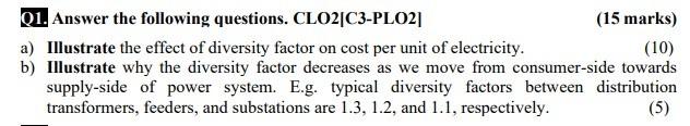 Solved Q1. Answer the following questions. CLO2C3-PLO2] (15 | Chegg.com