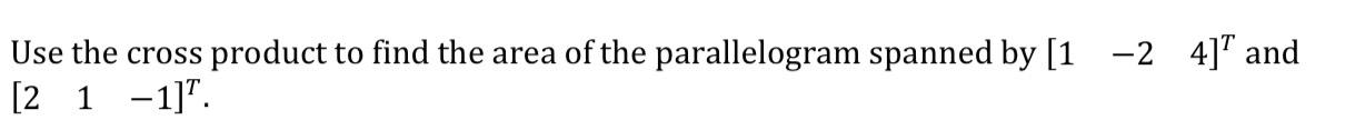 Solved Use the cross product to find the area of the | Chegg.com