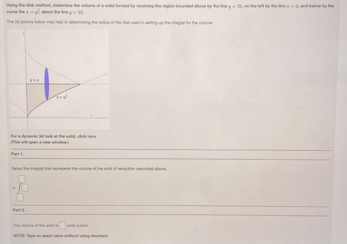 Solved Determine the volume of a solid by integrating a | Chegg.com