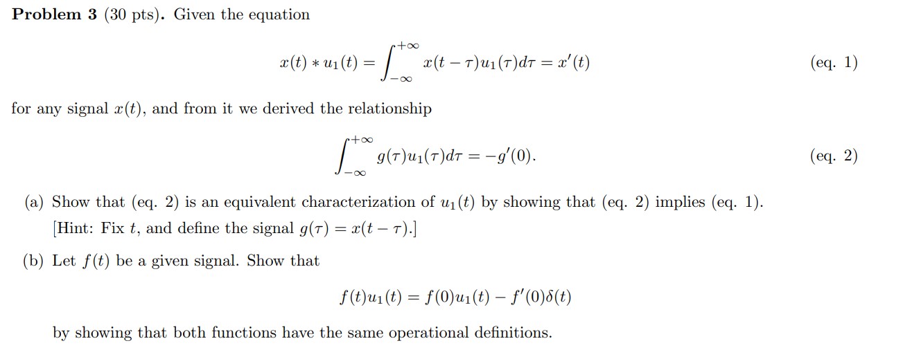 Solved Problem 3 ( 30pts. ﻿Given the | Chegg.com