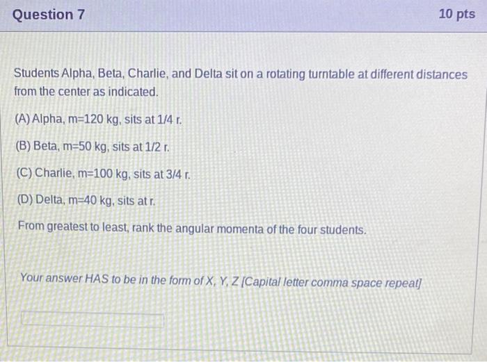 Solved Students Alpha, Beta, Charlie, and Delta sit on a | Chegg.com