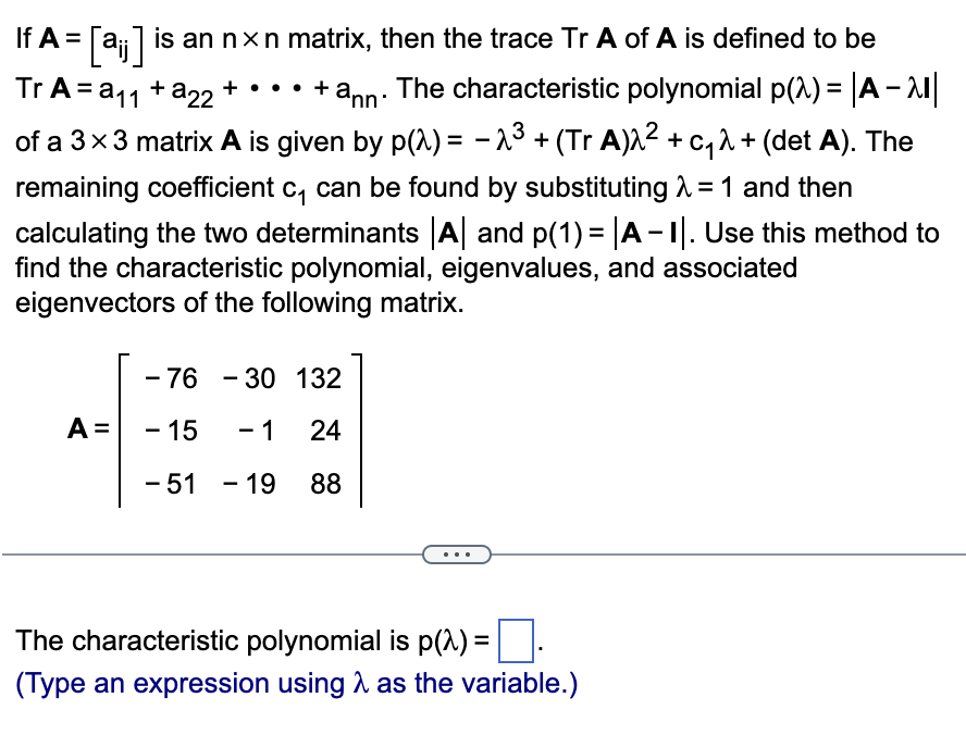 If A=[aij] ﻿is an n×n ﻿matrix, then the trace TrA of | Chegg.com