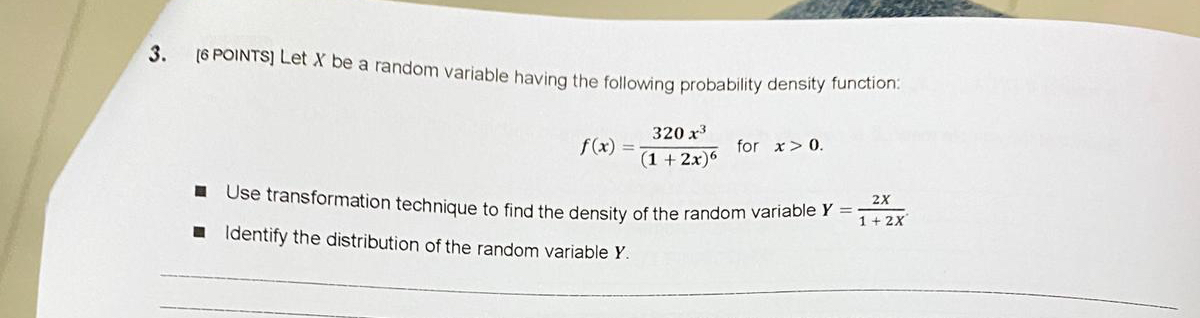 Solved [6 ﻿POINTS] ﻿Let x ﻿be a random variable having the | Chegg.com