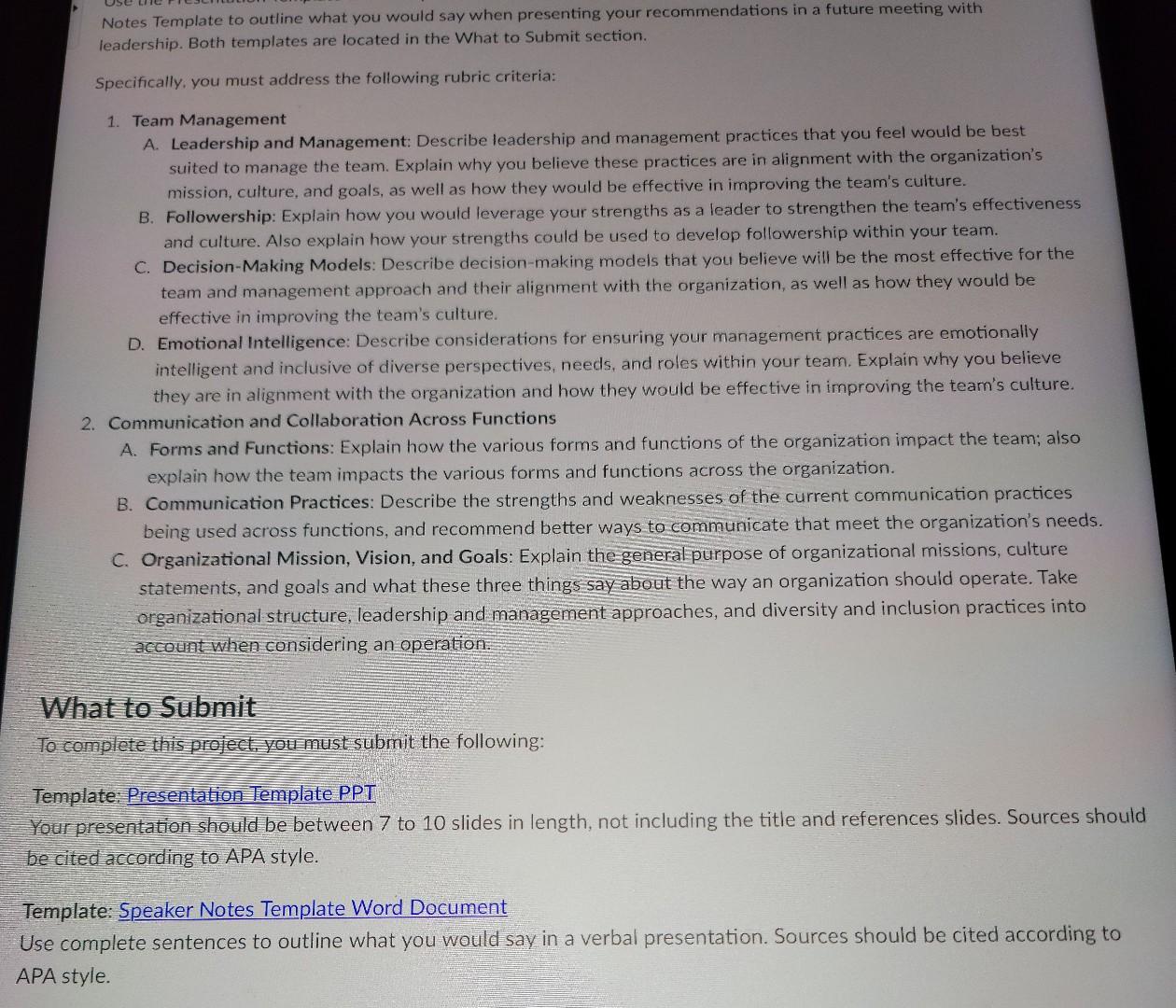 Solved Project One Guidelines and Rubric Competency In | Chegg.com