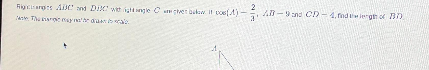 Solved Right triangles ABC and DBC ﻿with right angle C ﻿are | Chegg.com