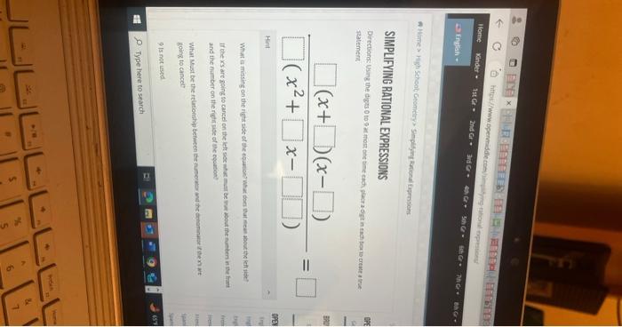 Solved SIMPLIFYING RATIONAL EXPRESSIONS ratement Hint and | Chegg.com