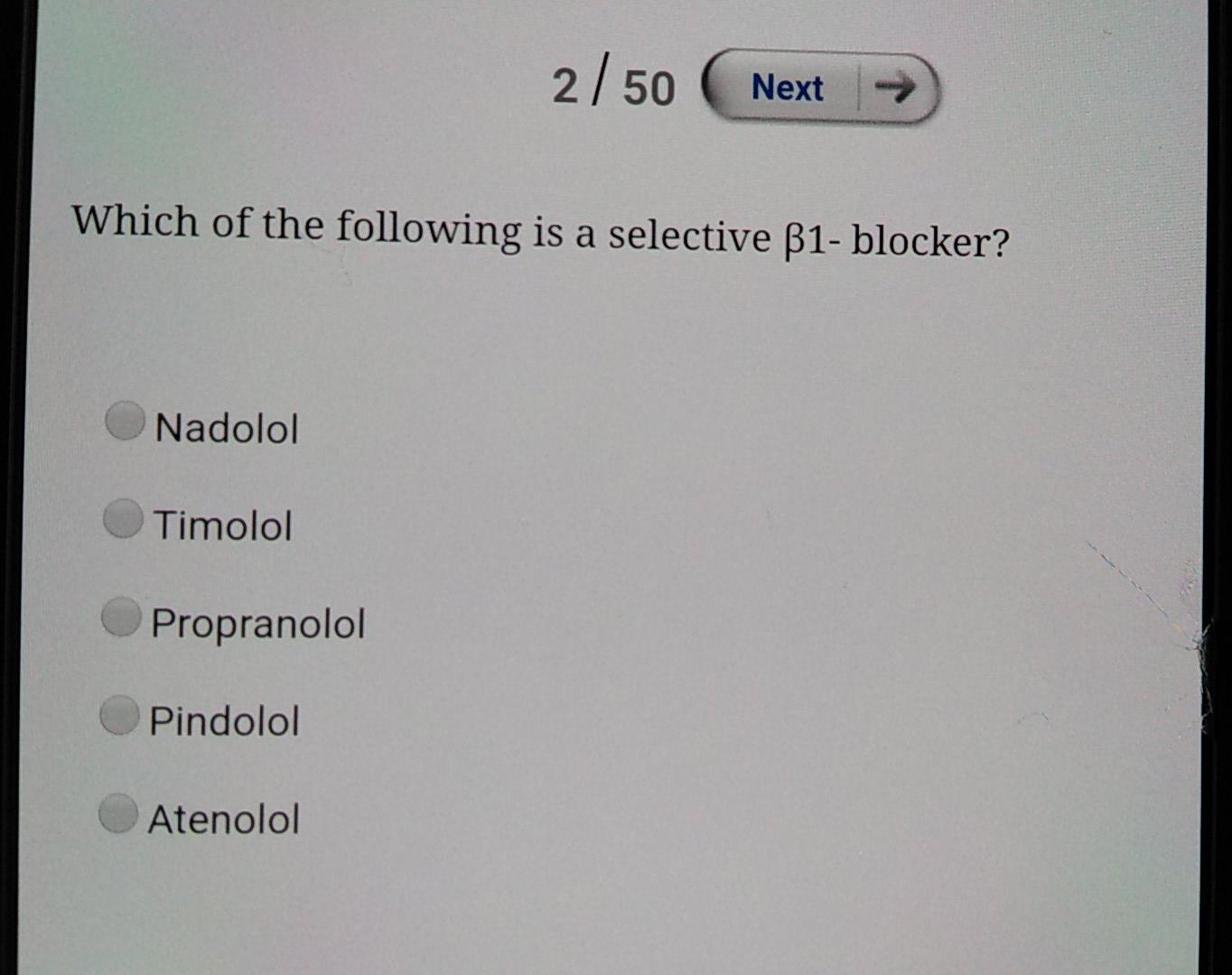 Solved 2/ 50 Next Which of the following is a selective B1- | Chegg.com