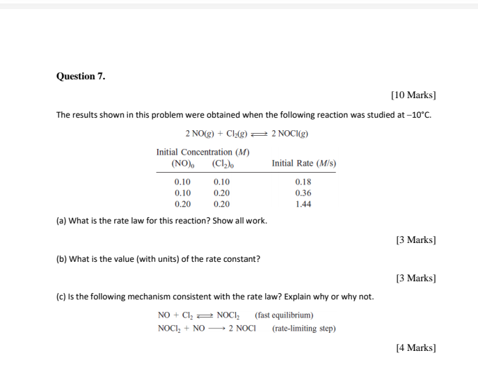 Solved 1.44 Question 7. [10 Marks] The results shown in this | Chegg.com
