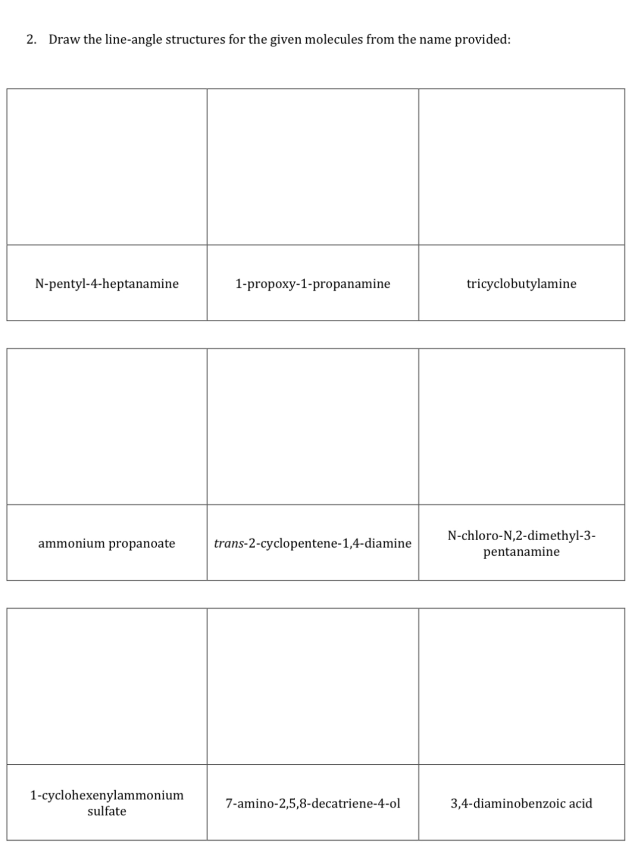 Draw the line-angle structures for the given | Chegg.com