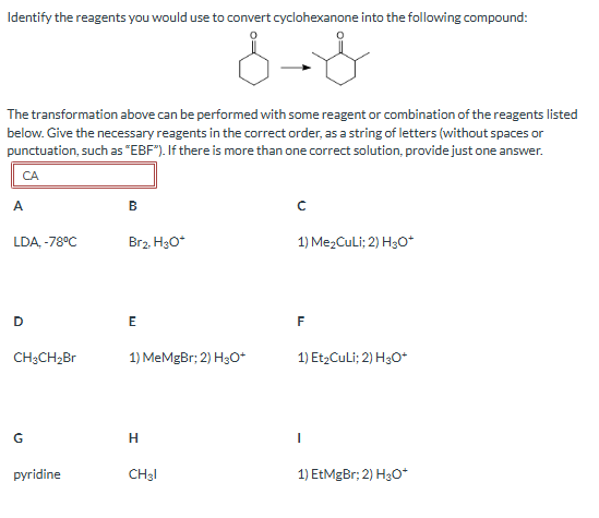 Solved Identify the reagents you would use to convert | Chegg.com