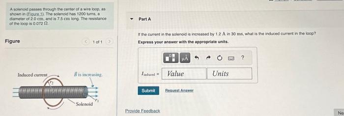 Solved A solenoid passers through the center of a wire loop, | Chegg.com