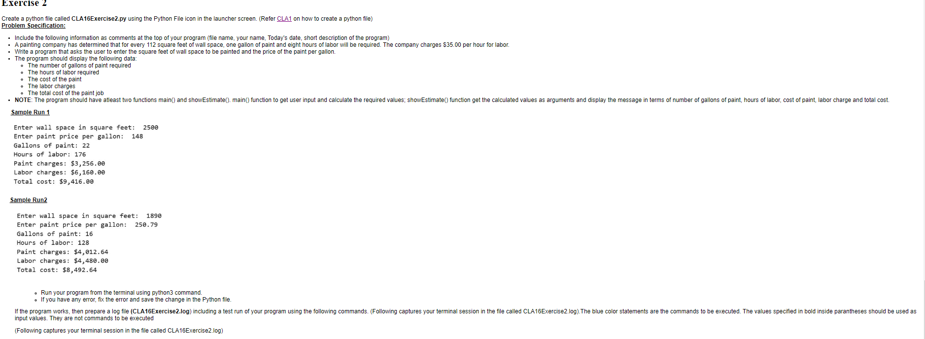Solved Exercise 1NOTE: You need to complete both Exercise1 | Chegg.com