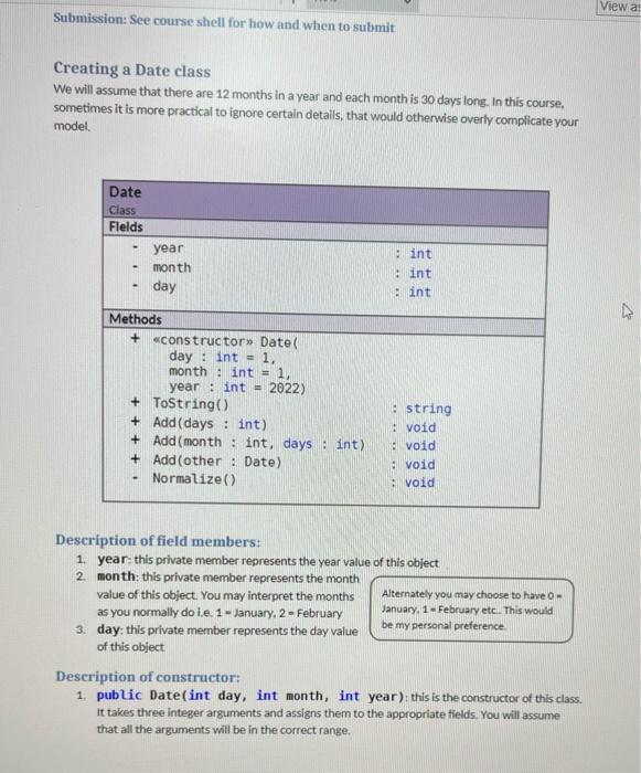 Solved Submission: See course shell for how and when to | Chegg.com