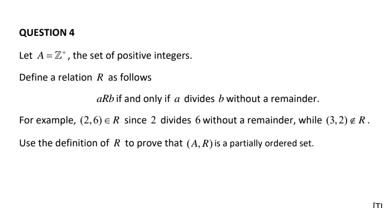 Solved QUESTION 4Let A=Z+, ﻿the set of positive | Chegg.com