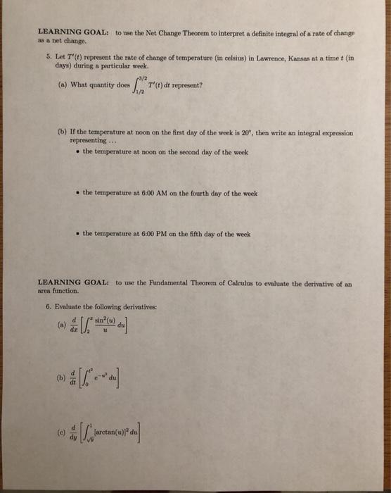 Solved LEARNING GOAL: to use the Net Change Theorem to | Chegg.com