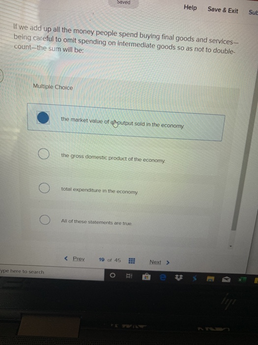 Solved Saved Help Save & Exit Submit We can measure total | Chegg.com