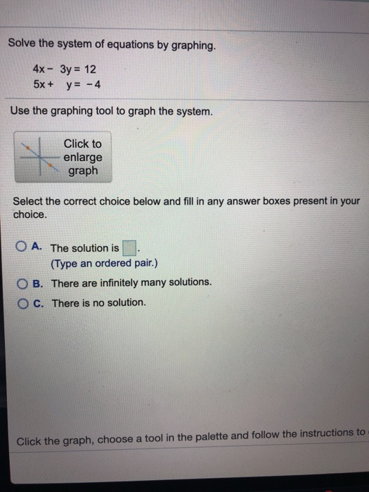 Solved Solve the system of equations by graphing. 4x 3y 12 | Chegg.com