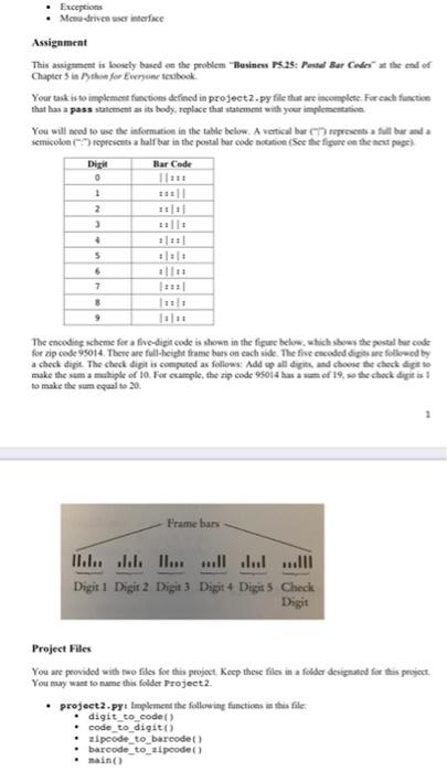 Solved Exceptions Mene driver interface Assignment This | Chegg.com