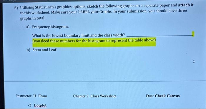 Solved Example 2: Use the indicated data to construct a | Chegg.com