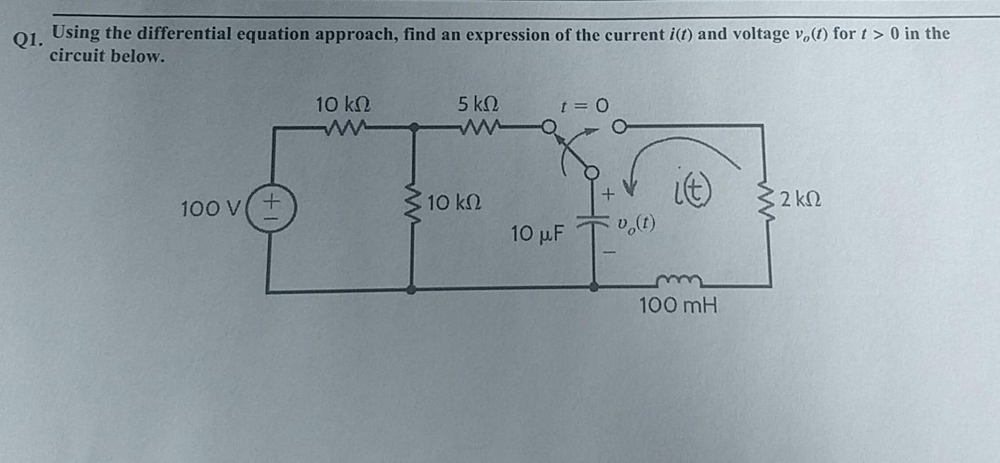 Solved Q1. Using the differential equation approach, find an | Chegg.com