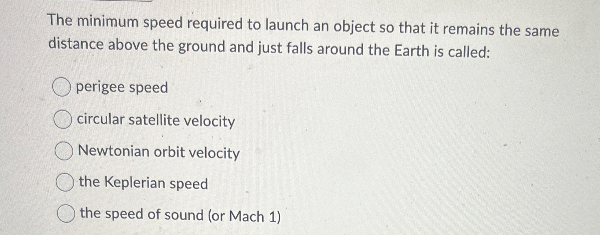 Solved The minimum speed required to launch an object so | Chegg.com
