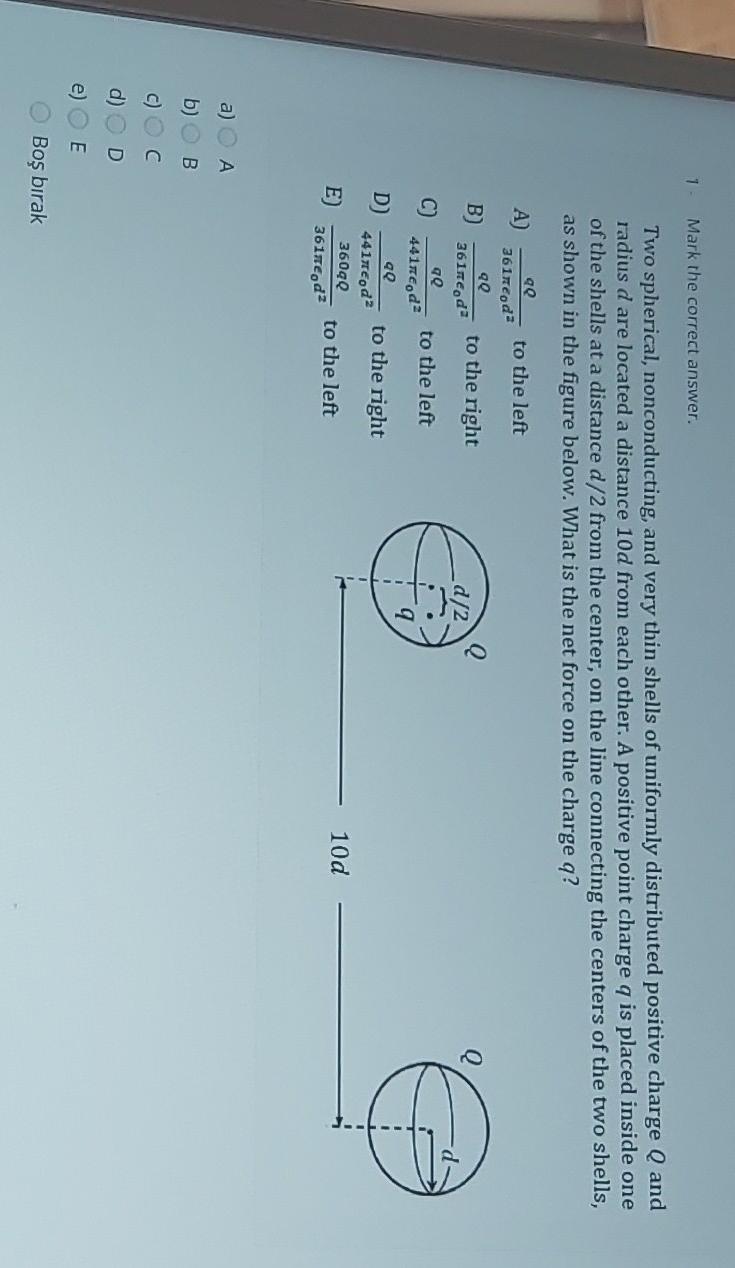 Solved Two spherical, nonconducting, and very thin shells of | Chegg.com