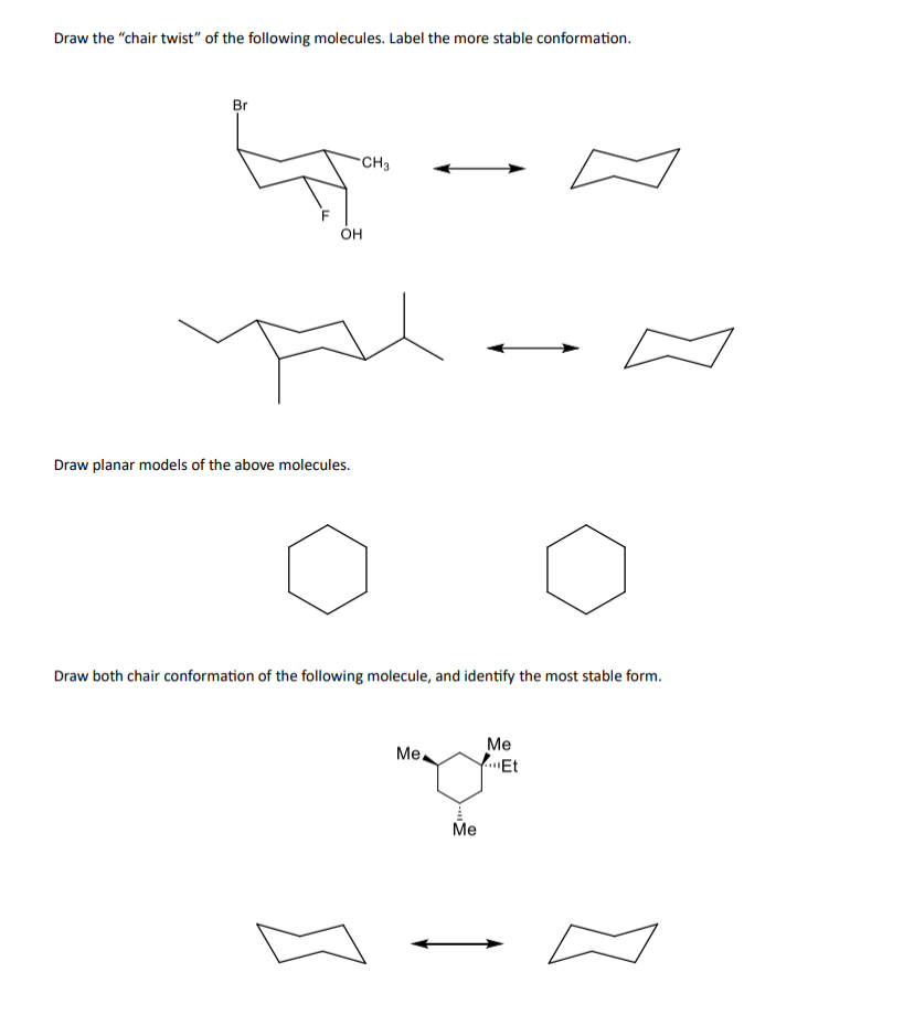 Solved Draw the "chair twist" of the following molecules. | Chegg.com