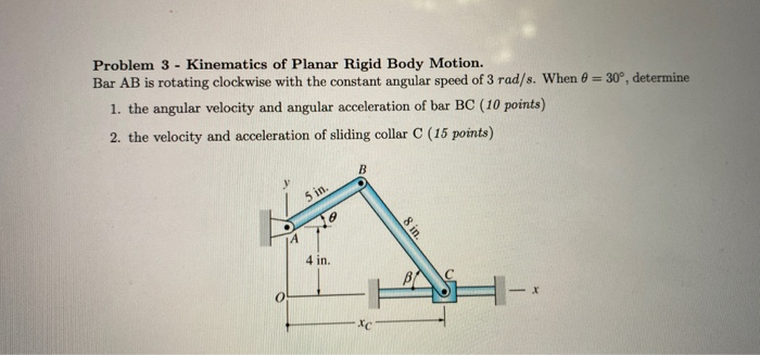 Solved Problem 3 - Kinematics of Planar Rigid Body Motion. | Chegg.com