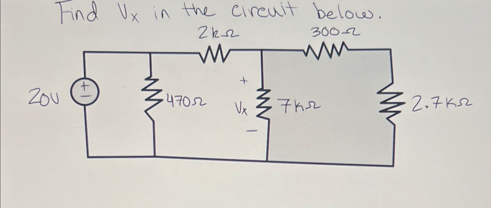 Solved Find Vx ﻿in the circuit below. | Chegg.com
