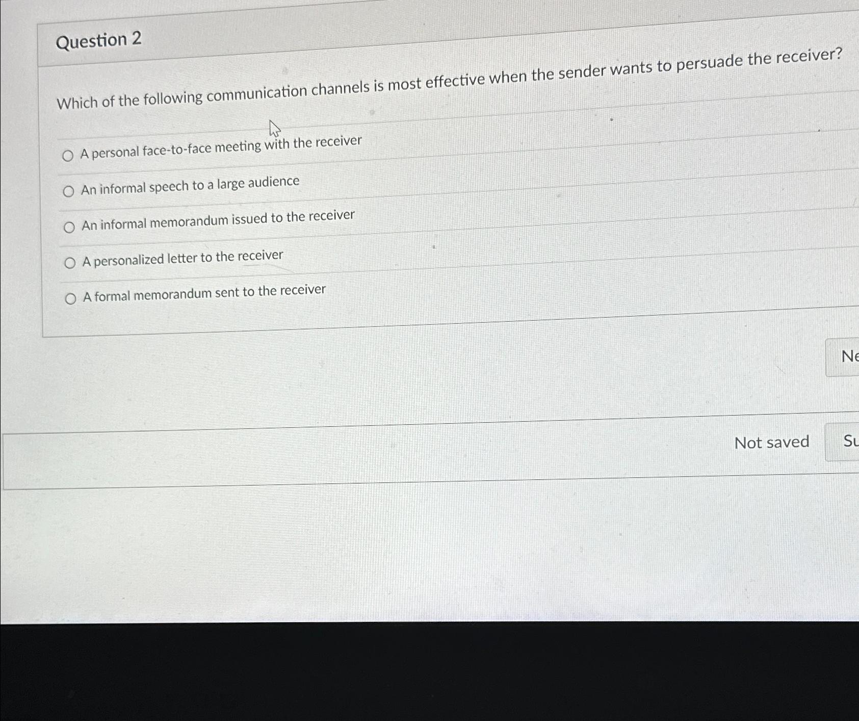 Solved Question 2Which of the following communication | Chegg.com