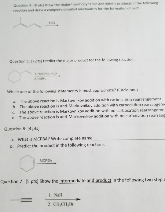 Solved Question 4: [8 pts) Draw the major thermodynamic and | Chegg.com Solved Question 4: [8 pts) Draw the major thermodynamic and | Chegg.com