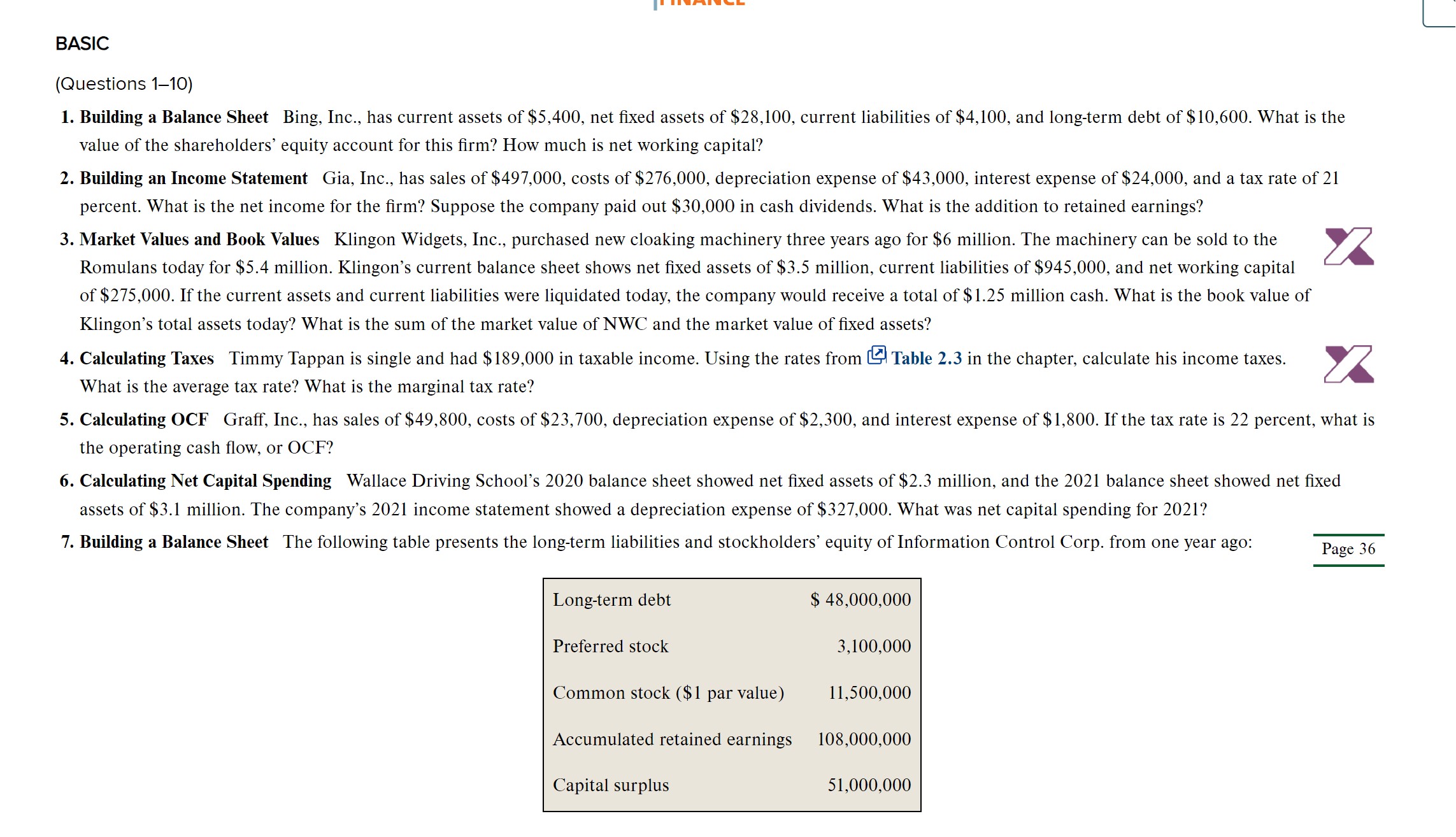 Solved BASIC(Questions 1-10)Building a Balance Sheet Bing, | Chegg.com
