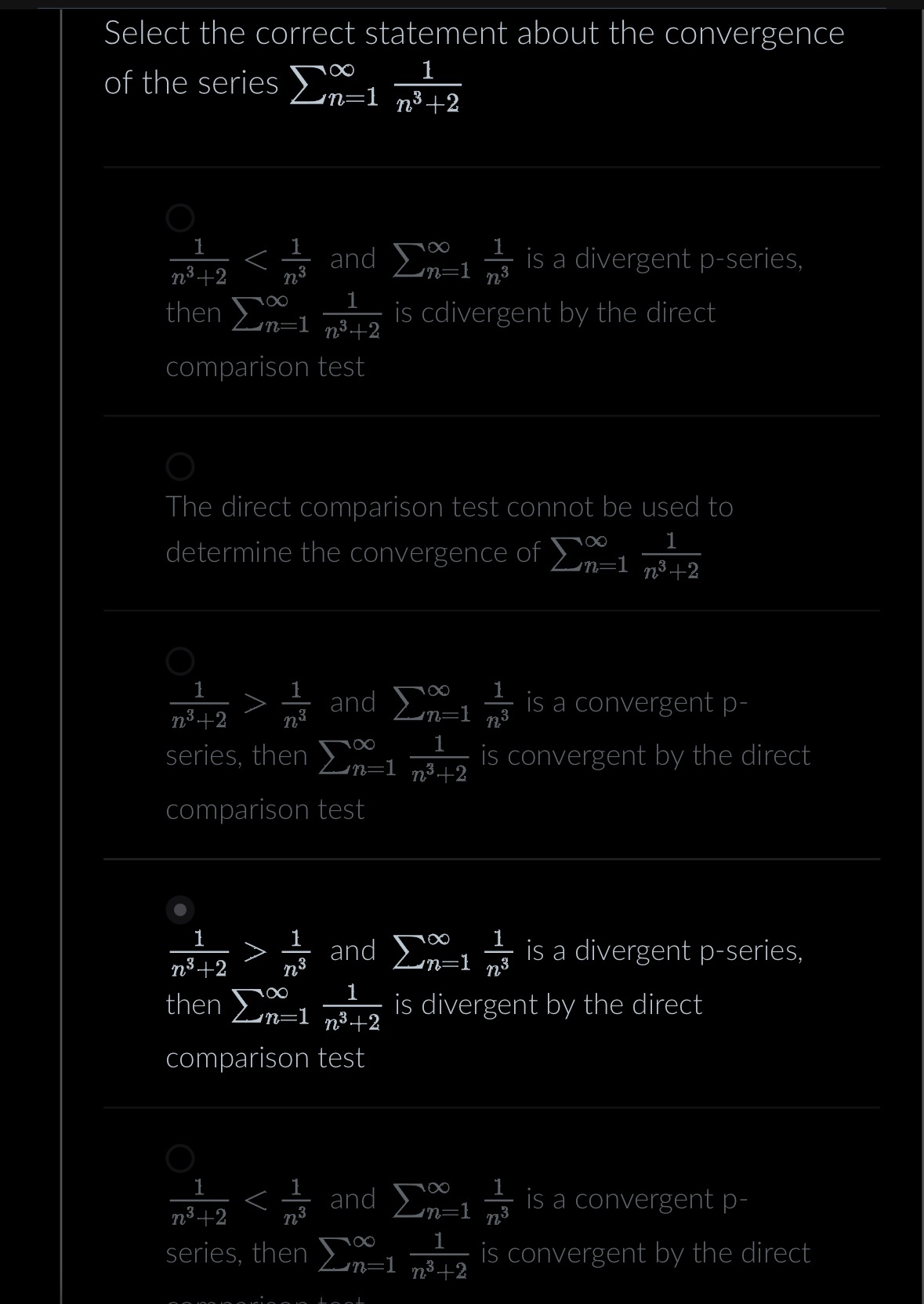 Solved Select the correct statement about the convergence of | Chegg.com