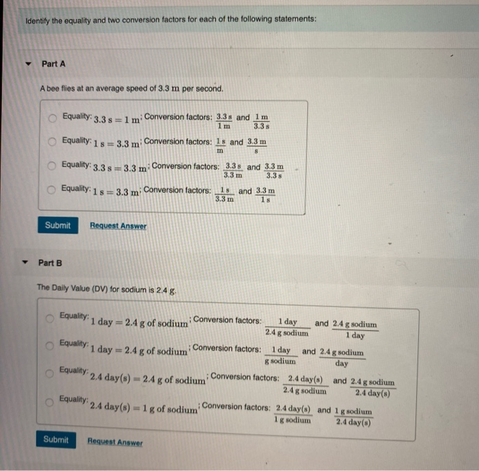 Solved Identify the equality and two conversion factors for | Chegg.com